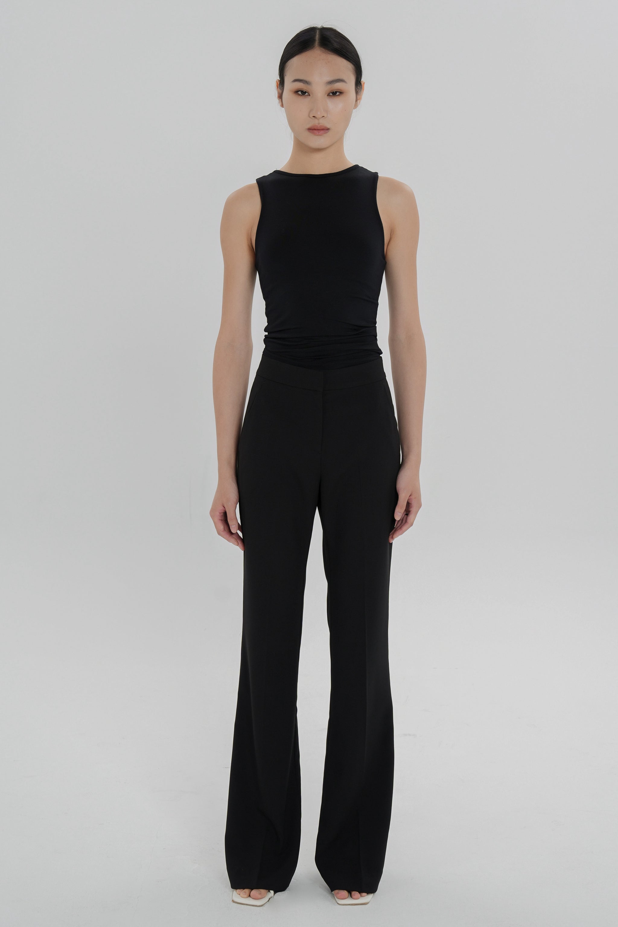 Flared Evening Trousers - Black | MANICHIACHIA